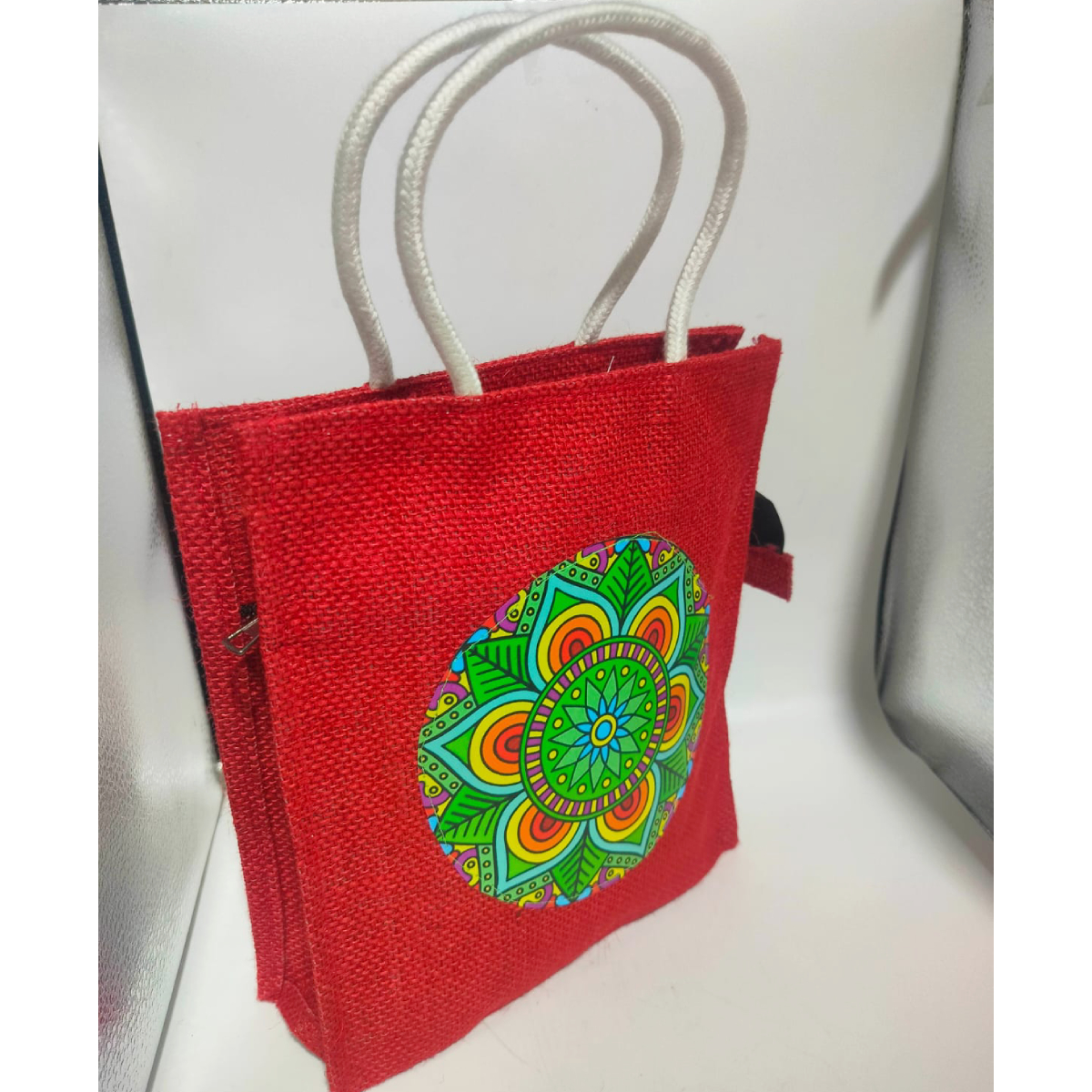 Jute bag with Warli print - Adoura Gifts